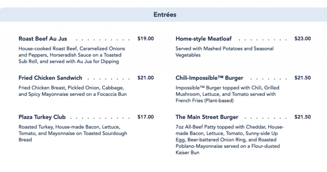 The Plaza Restaurant at Magic Kingdom Gets a Major Menu Upgrade - The ...